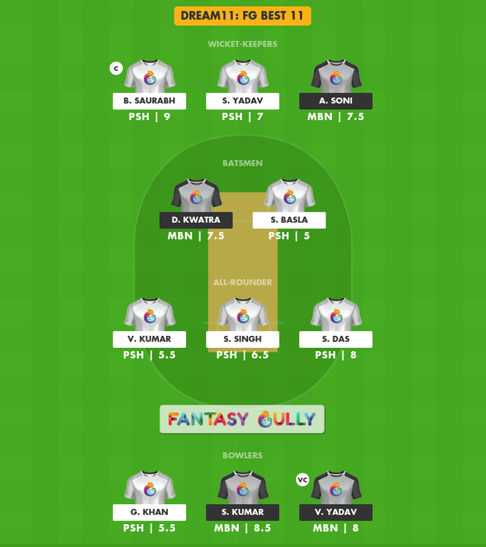 PSH vs MBN Dream11 फैंटेसी टीम सुझाव, Match 3 - इन 11 प्लेयर्स पर खेलें दावं, आज के मैच की बेस्ट ...